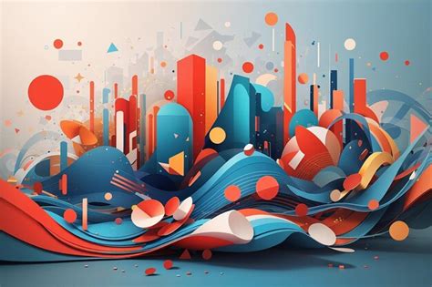 Premium Ai Image Abstract Big Data Concept Shapes Background