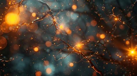 Glowing Neural Network Abstract Visualization Of Brain Activity And Connectivity Premium Ai