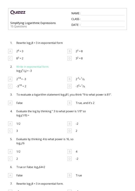 50 Derivatives Of Exponential Functions Worksheets On Quizizz Free