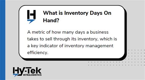 Days In Inventory