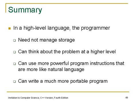 Chapter 8 Introduction To Highlevel Language Programming Invitation