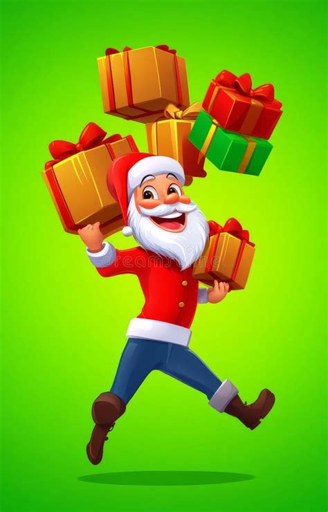 Create A Santa Claus Themed Christmas And Birthday Card By Printing On 5 5 X 8 Stock Image