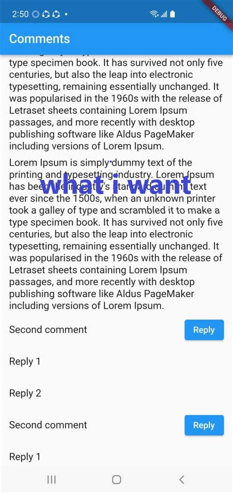 Flutter Using Nested Litview For Comments And Replies In Fluttter