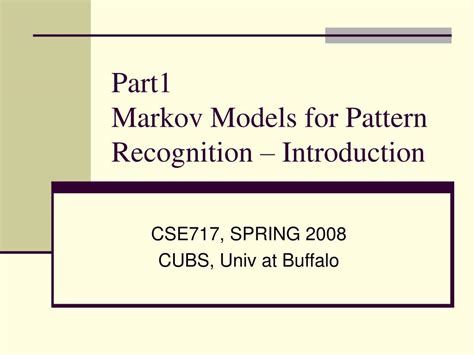 Ppt Part1 Markov Models For Pattern Recognition Introduction Powerpoint Presentation Id