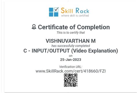 Vishnuvarthan M On Linkedin Certified And Proud Just Completed A Chapter On Skillrack🅲🧑‍💻