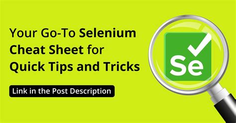 Preethi N K On Linkedin Seleniumcheatsheet Seleniumcheatsheetbasics Seleniumtutorials