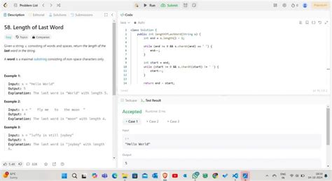 Problem Solved Length Of Last Word Suvankar Nayak