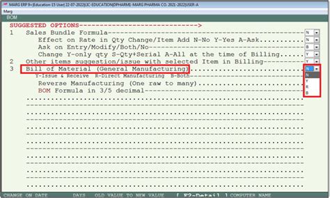 How To Enable Or Disable Bill Of Material Bom In Transaction Menu