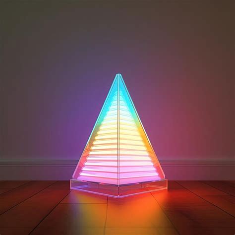 Premium Ai Image A Brightly Lit Colored Geometrical Lamp Made From