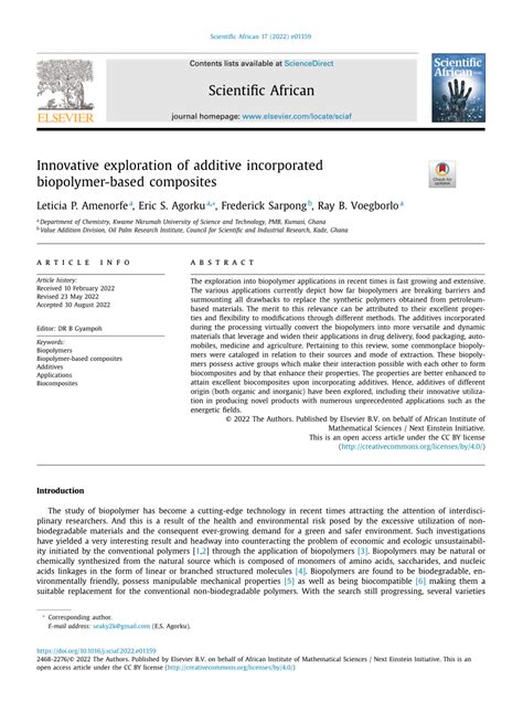 Pdf Innovative Exploration Of Additive Incorporated Biopolymer Based Composites