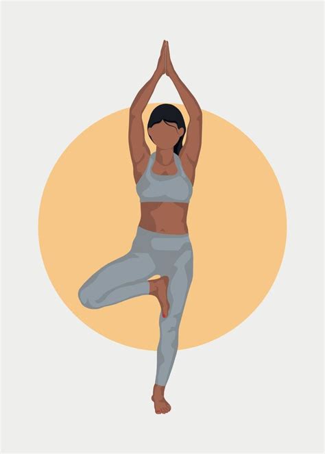 Yoga Tree Pose Meditation Relax 12855586 Vector Art At Vecteezy