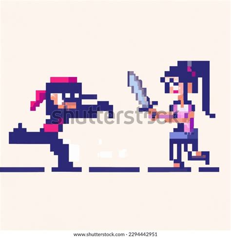 Pixel Art Vectorstyle Image Man Dodging Ai Generated Image 2294442951 Shutterstock