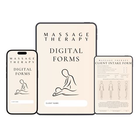 Massage Therapy Forms Bundle With Formlink Subscription Beauty Therma