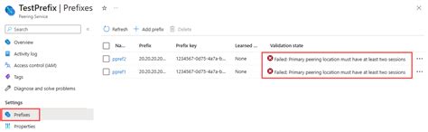 azure peering service 접두사 요구 사항 microsoft learn