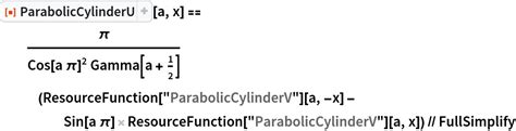 Paraboliccylinderu Wolfram Function Repository