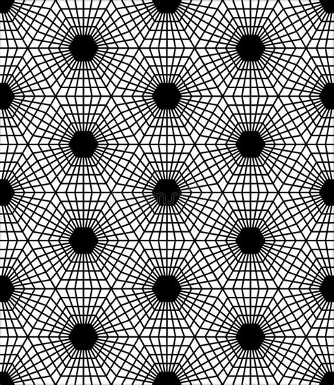 Vector Modern Seamless Sacred Geometry Pattern Hexagon Black And White Abstract Stock Vector