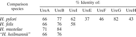 Amino Acid Sequence Identity Of Predicted Products Of The H Hepaticus
