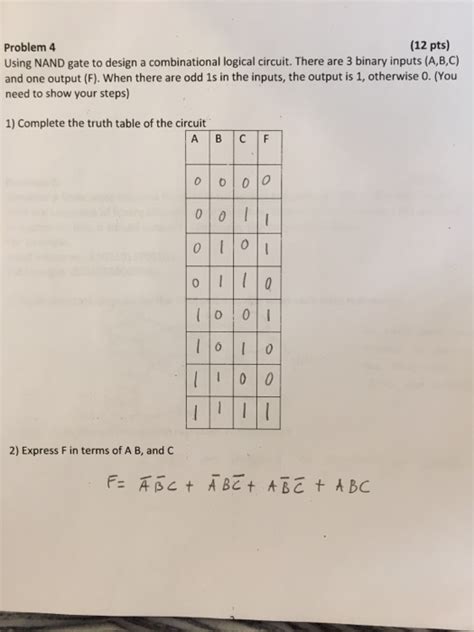 Solved Pts Problem Using NAND Gate To Design A Chegg