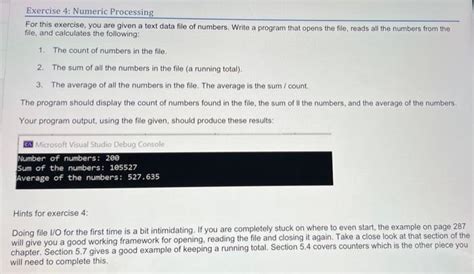 Solved For This Exercise You Are Given A Text Data File Of Chegg Com