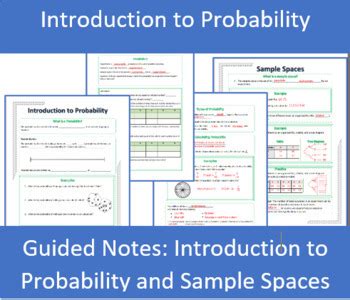 Introduction To Probability And Sample Spaces Guided Notes And Activity
