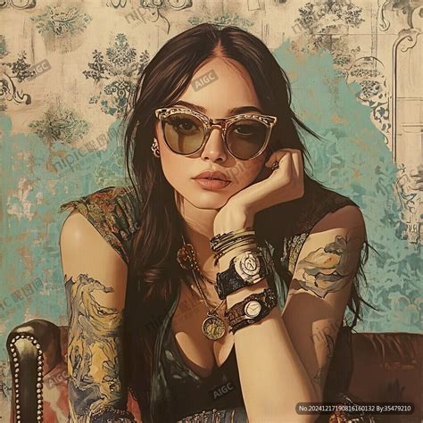 Ai创作图写实人物插画 美女潮流插画 潮流插画美女人物插画 全画幅大画幅美女人物 炫酷女孩 潮流人物插画印刷 超酷女孩 欧美风格画 现代美女壁纸 欧美画 欧美人物装饰画 酷无框画 酷炫女孩