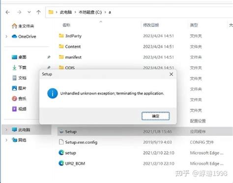 Cad双击setup安装时出现unhandled Unknown Exception Terminating The Application 知乎