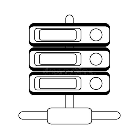 Servers Database Technology In Black And White Stock Vector Illustration Of Information