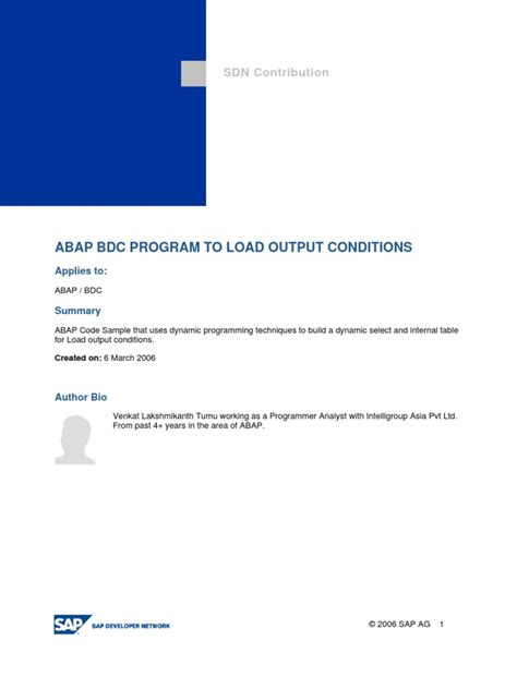 Abap Bdc Program To Load Output Conditions Pdf String Computer