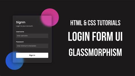 🔴 Glassmorphism Login Form Using Html And Css Devhubspot Css Css
