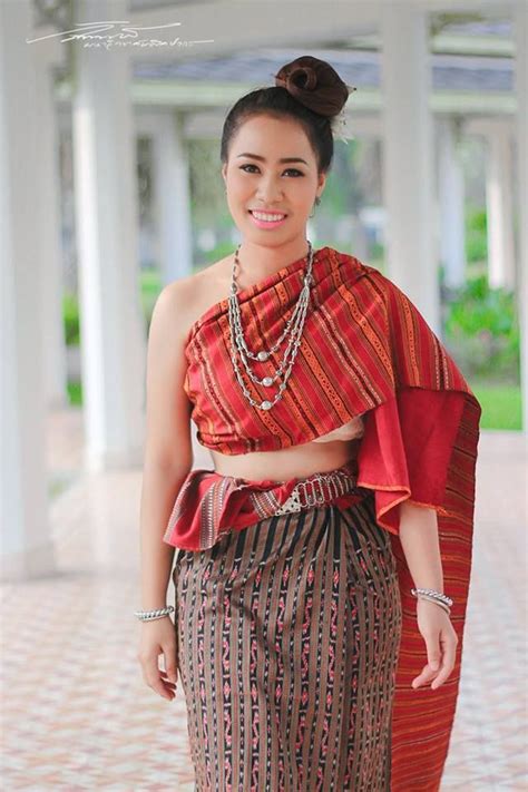 Traditional I San Costume Northeastern Of Thailand Zeitgenössische Kleidung Thailändisches