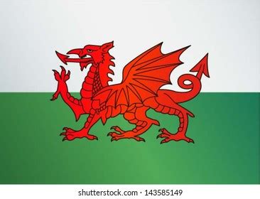Flag Wales Uk Red Dragon On Stock Vector Royalty Free 143585149