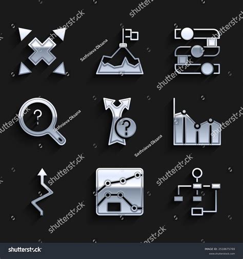 Set Arrow Graph Chart Diagram Hierarchy Stock Vector Royalty Free Shutterstock