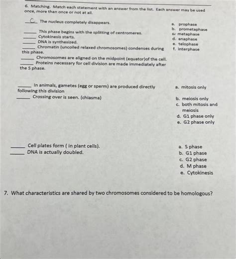 Solved Matching Match Each Statement With An Answer From Chegg