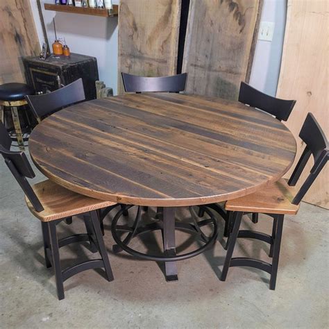 Round Counter Height Table Optional Extensions Rustic Counter Height