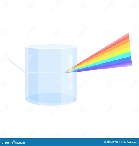 Light Beam Passing Through Triangular Prism Creating Rainbow Effect Illustration Stock Vector