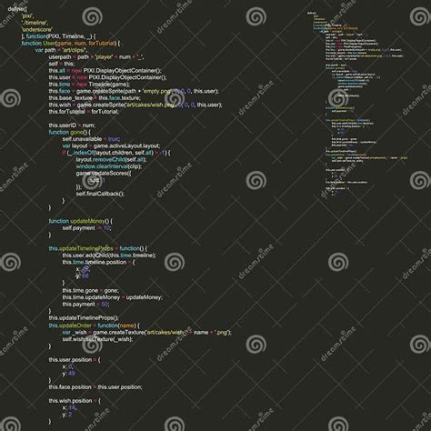Program Code Listing Abstract Programming Background Vector Stock