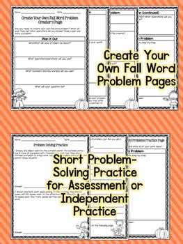Fall Word Problems Task Cards And Practice By Mrs O Knows TpT