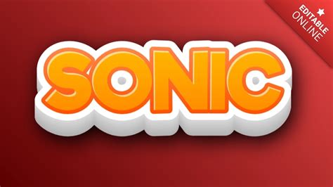 Sonic Orange 3d Text Effect Generator