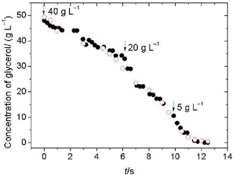 Time Sequence Of On Line Monitoring Of Glycerol During Fermentation By