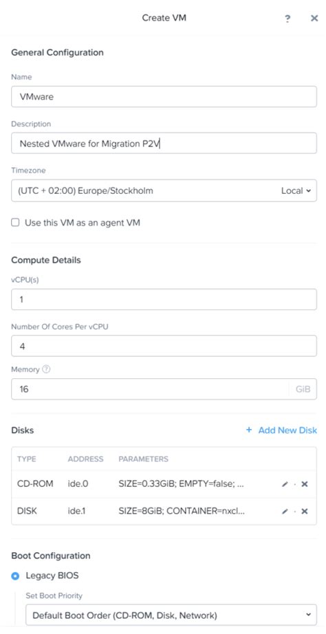 Nutanix P2V Using VMware Converter