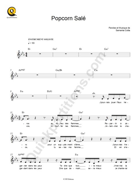Partition Instruments Solistes Popcorn Salé De Santa