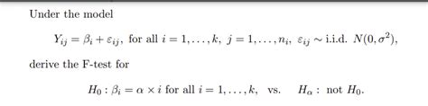 Solved I Derived The Fstat For This But I Am Not Sure My