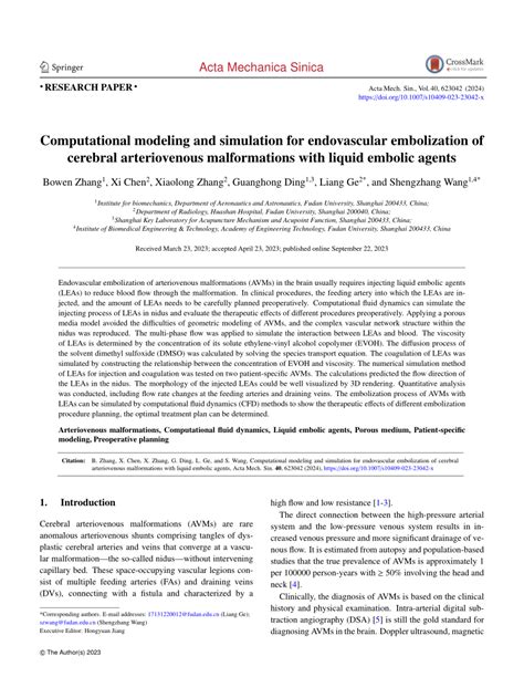 Pdf Computational Modeling And Simulation For Endovascular Embolization Of Cerebral