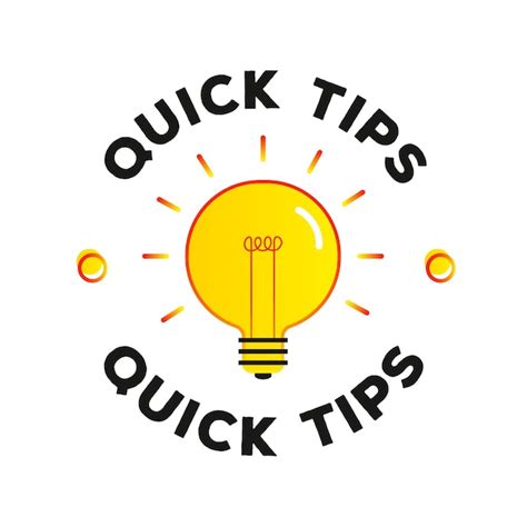 Premium Vector Quick Tips Labelwith Lightbulb Modern Style