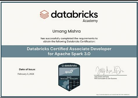 Umang Mishra On Linkedin Pyspark Certified Associate Developer 😊😊