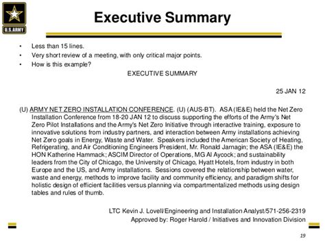 Army Exsum Template Williamson