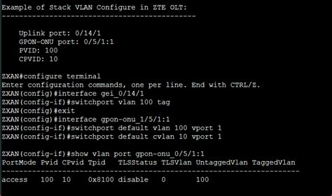 Stack Vlan Configure In Zte Olt Gpon Solution