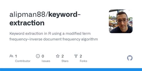 github alipman88 keyword extraction keyword extraction in r using a modified term frequency