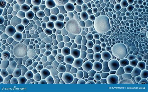 Molecular Structure Of A Blue Bacterium Under High Scale Magnification Generated By Ai Stock
