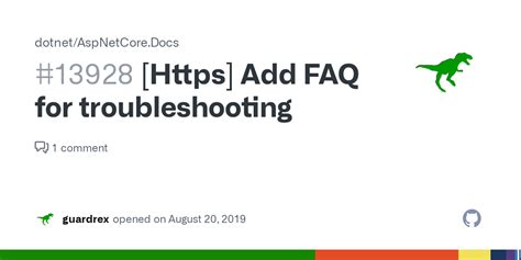Add Faq For Troubleshooting · Issue 13928 · Dotnetaspnetcoredocs · Github